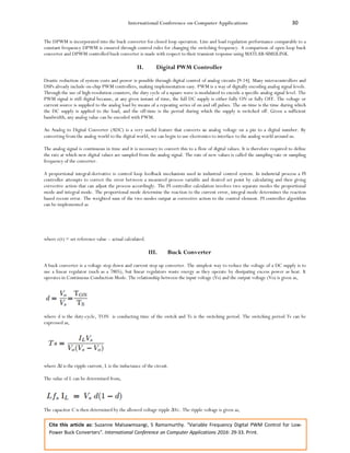 Variable Frequency Digital PWM Control for Low-Power Buck Converters | PDF