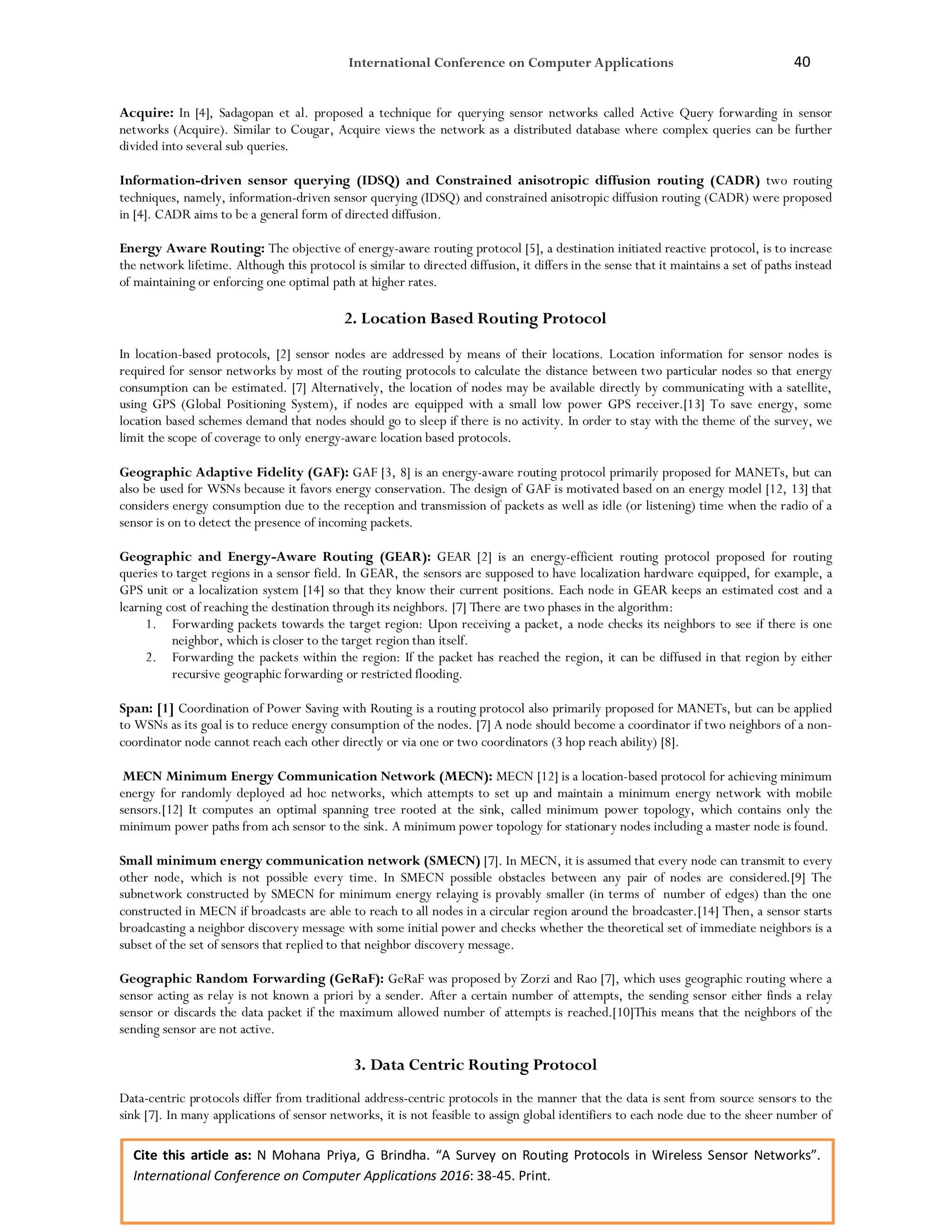 A Survey On Routing Protocols In Wireless Sensor Networks Pdf
