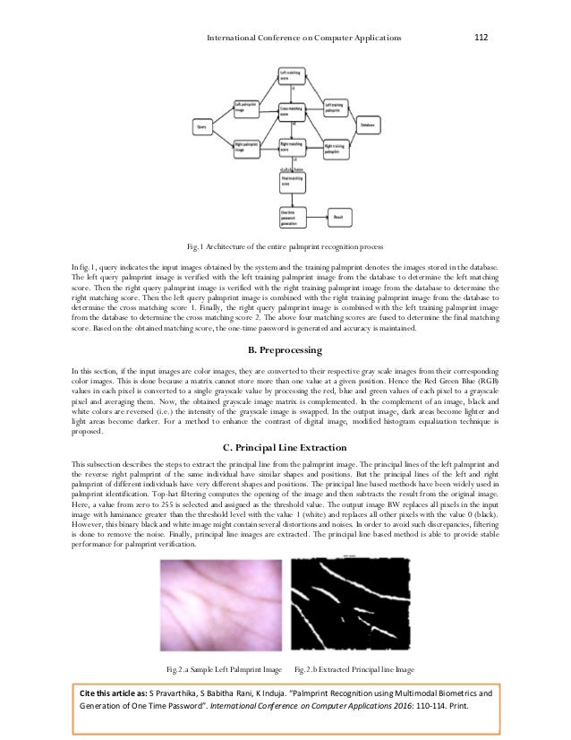 Palmprint Recognition Using Multimodal Biometrics And Generation Of O…