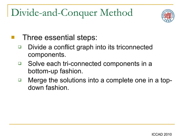 Fast And Lossless Graph Division Method For Layout Decomposition Using Spqr Tree Ppt