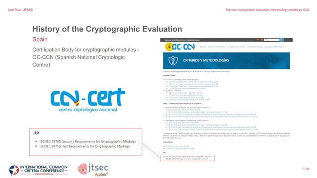 ICCC23 -The new cryptographic evaluation methodology created by CCN | PPTX | Information and ...