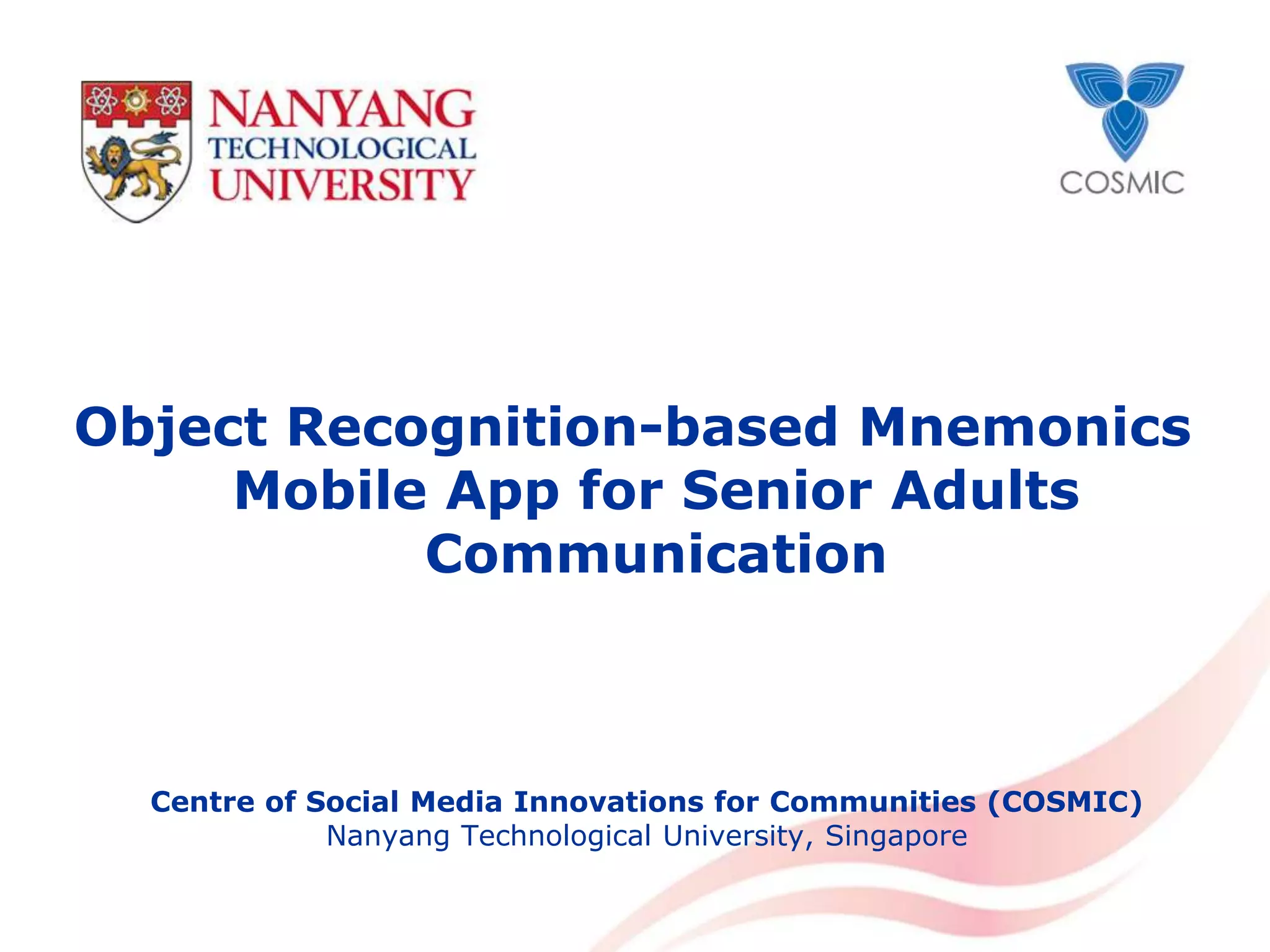 Object Recognition-based Mnemonics Mobile App for Senior Adults ...