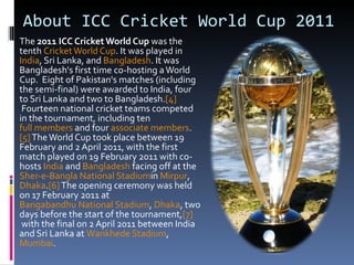 ICC Cricket World Cup 2011 - Nimesh Gajjar | PPT