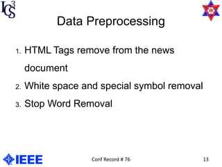 Improving Nepali News Recommendation Using Classification Based on LSTM Recurrent Neural ...