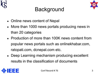 Improving Nepali News Recommendation Using Classification Based on LSTM Recurrent Neural ...