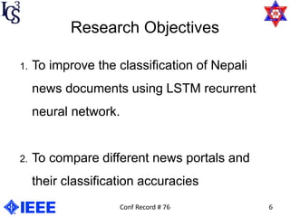 Improving Nepali News Recommendation Using Classification Based on LSTM Recurrent Neural ...