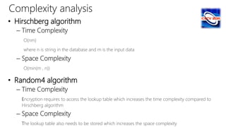 Random4 and hirshberg algorithm | PPT