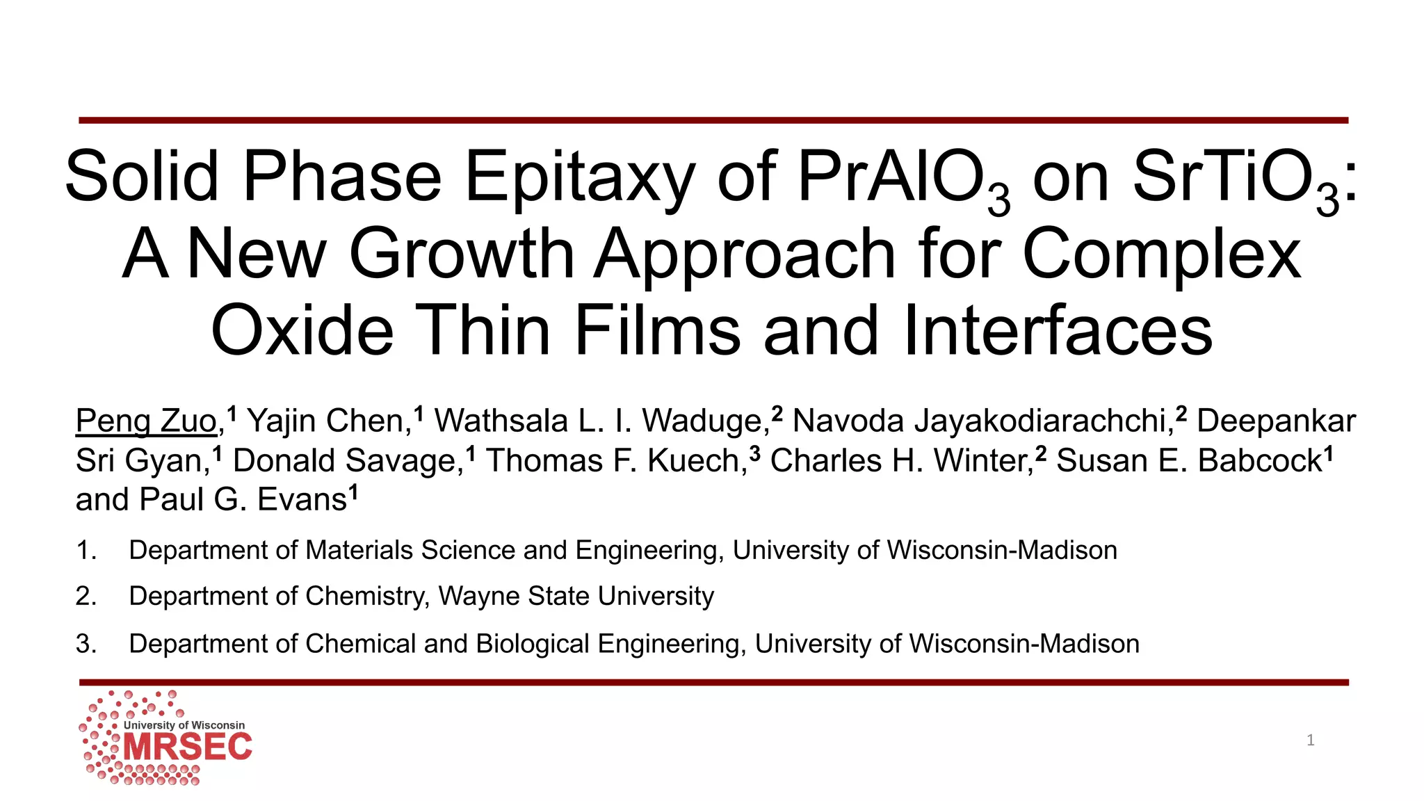 Solid Phase Epitaxy of PrAlO3 on SrTiO3: A New Growth Approach for ...