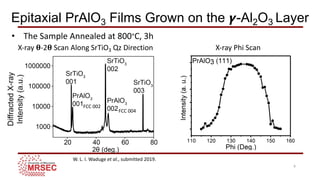 Solid Phase Epitaxy of PrAlO3 on SrTiO3: A New Growth Approach for ...