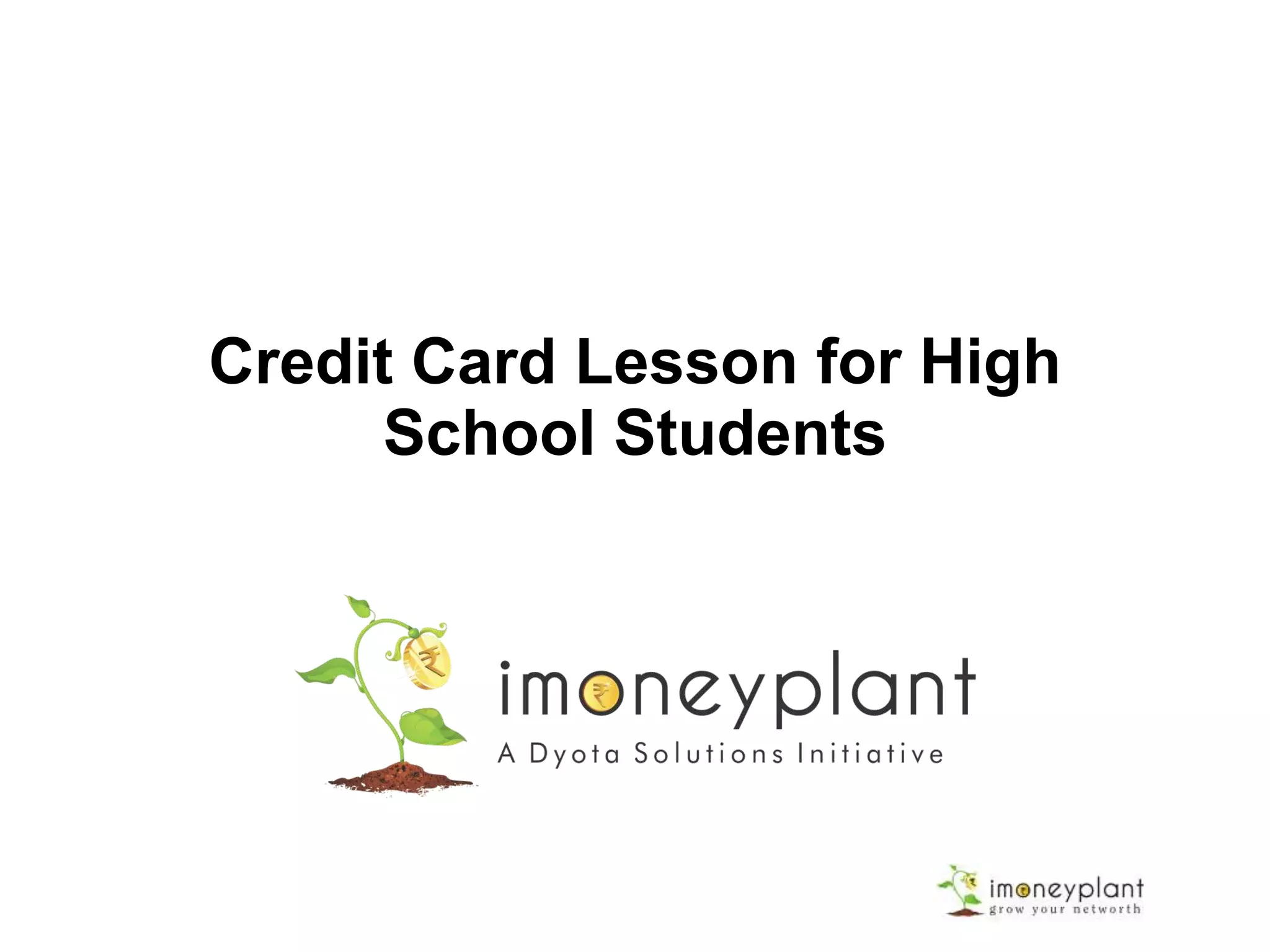 Credit Card Lessons for High School Students | PPTX