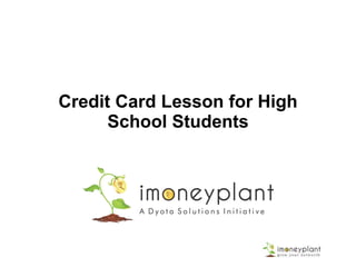 Credit Card Lessons for High School Students | PPTX