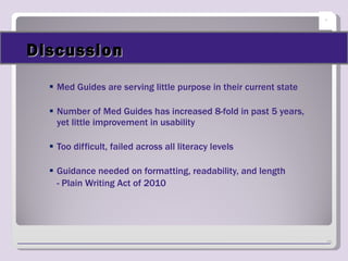 Patient Comprehension of FDA-Approved Medication Guides | PPT