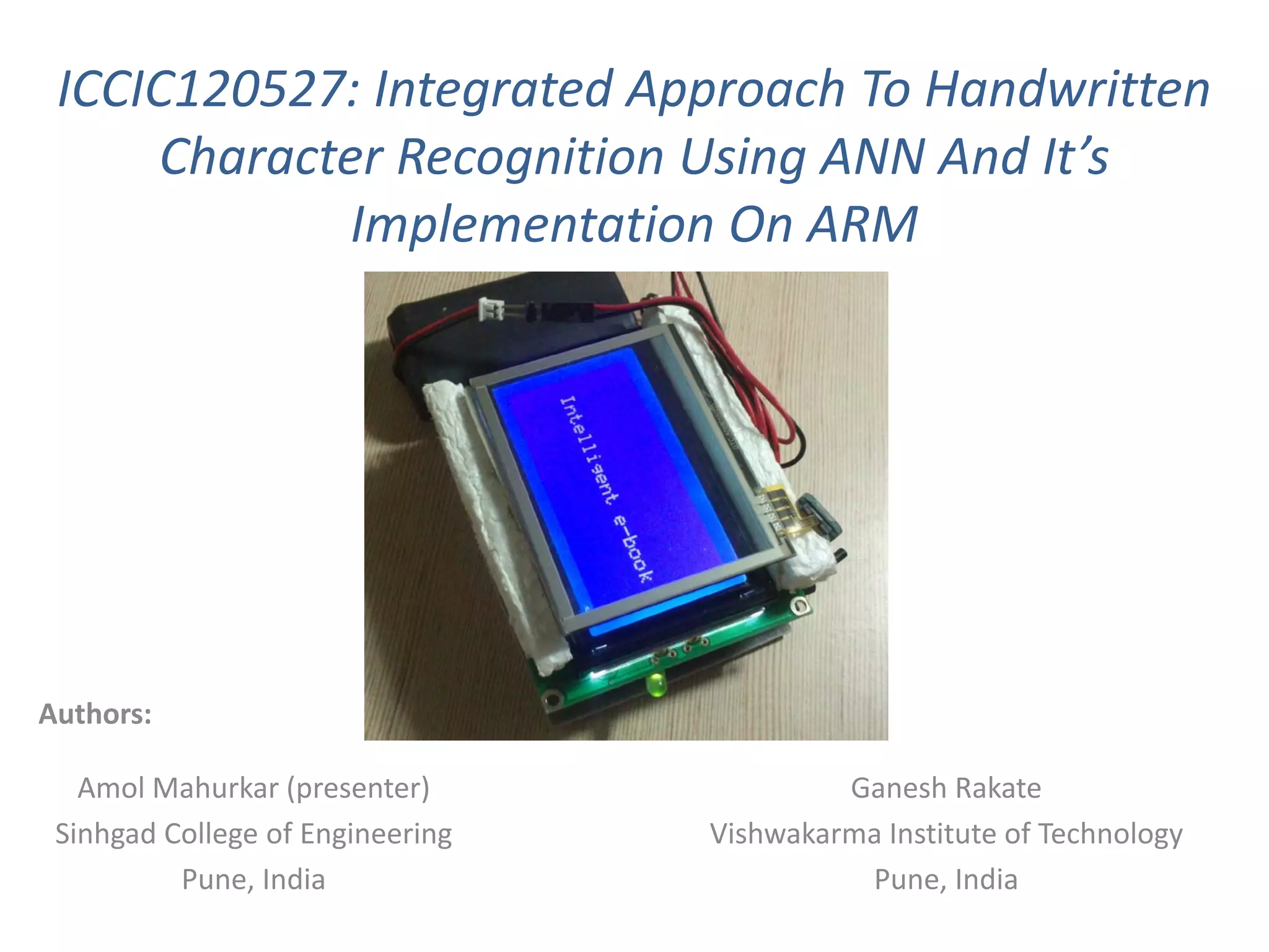 Integrated Approach to Handwritten Character Recognition using ANN and ...