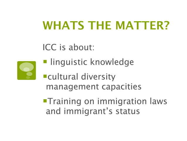 Icc intercultural communication competence | KEY