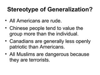 ICC lesson: Stereotypes | PPT