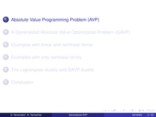 Duality of a Generalized Absolute Value Optimization Problem | PDF