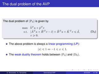 Duality of a Generalized Absolute Value Optimization Problem | PDF
