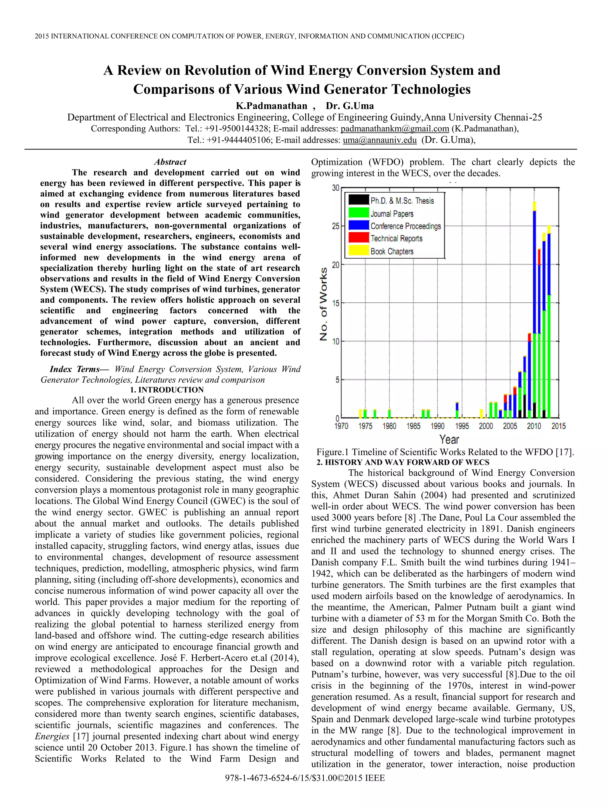 A Review on Revolution of Wind Energy Conversion System and Comparisons ...