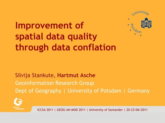 Improvement of Spatial Data Quality Using the Data Conﬂation | PPT