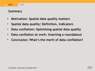 Improvement of Spatial Data Quality Using the Data Conﬂation | PPT