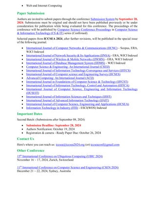 14th International Conference on Computer Science, Engineering and Applications (ICCSEA 2024 ...