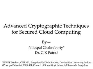 Advanced Cryptography for Cloud Security | PPTX