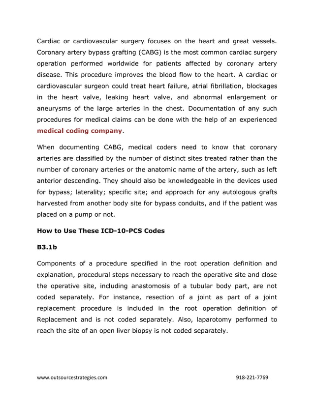 ICD-10-PCS Coding Guidelines for Coronary Arterial Bypass Procedures | PDF