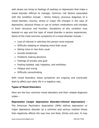 ICD-10 Codes for Diagnosing Four Common Mood Disorders | PDF | Mental ...
