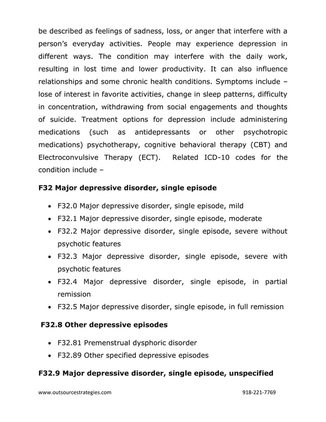 ICD-10 Codes for Diagnosing Four Common Mood Disorders | PDF | Mental ...