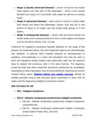 ICD-10 Codes for Reporting Hodgkin's Lymphoma (Hodgkin's disease) | PDF