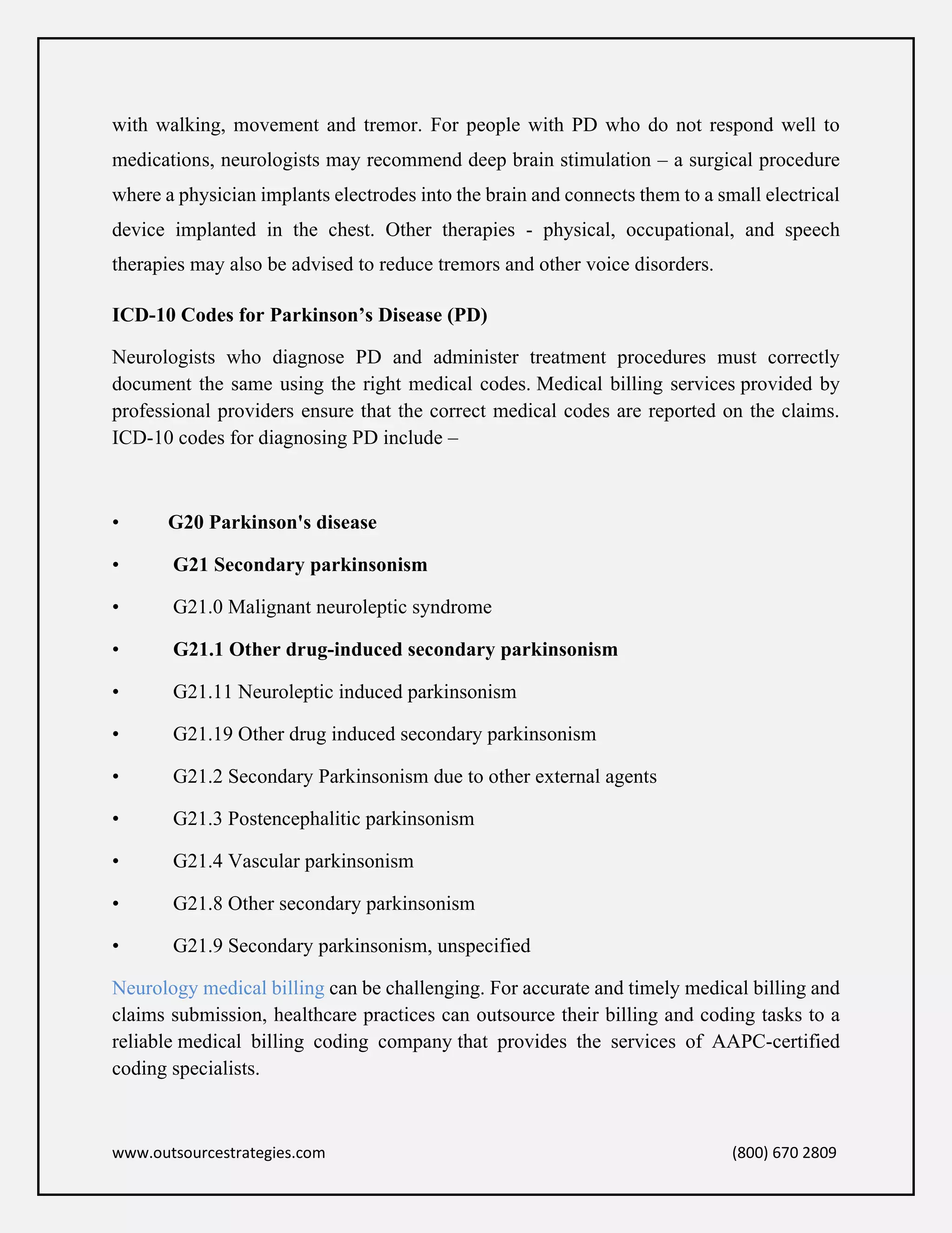 ICD-10 Codes for Reporting PD – A Neurodegenerative Disorder | PDF ...
