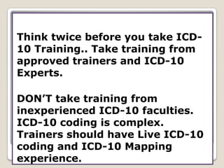 Comprehensive ICD-10 Training India, Bangalore, Hyderabad, Chennai ...
