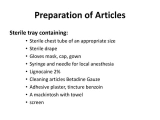 Intercostal drainage tube insertion | PPTX