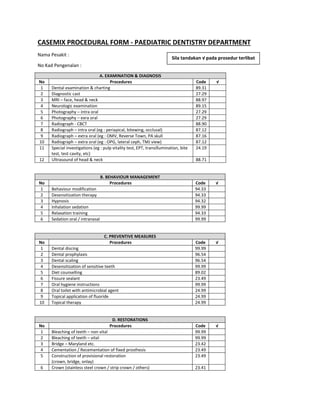 ICD-9-CM - Common list of procedures in paediatric dentistry.docx