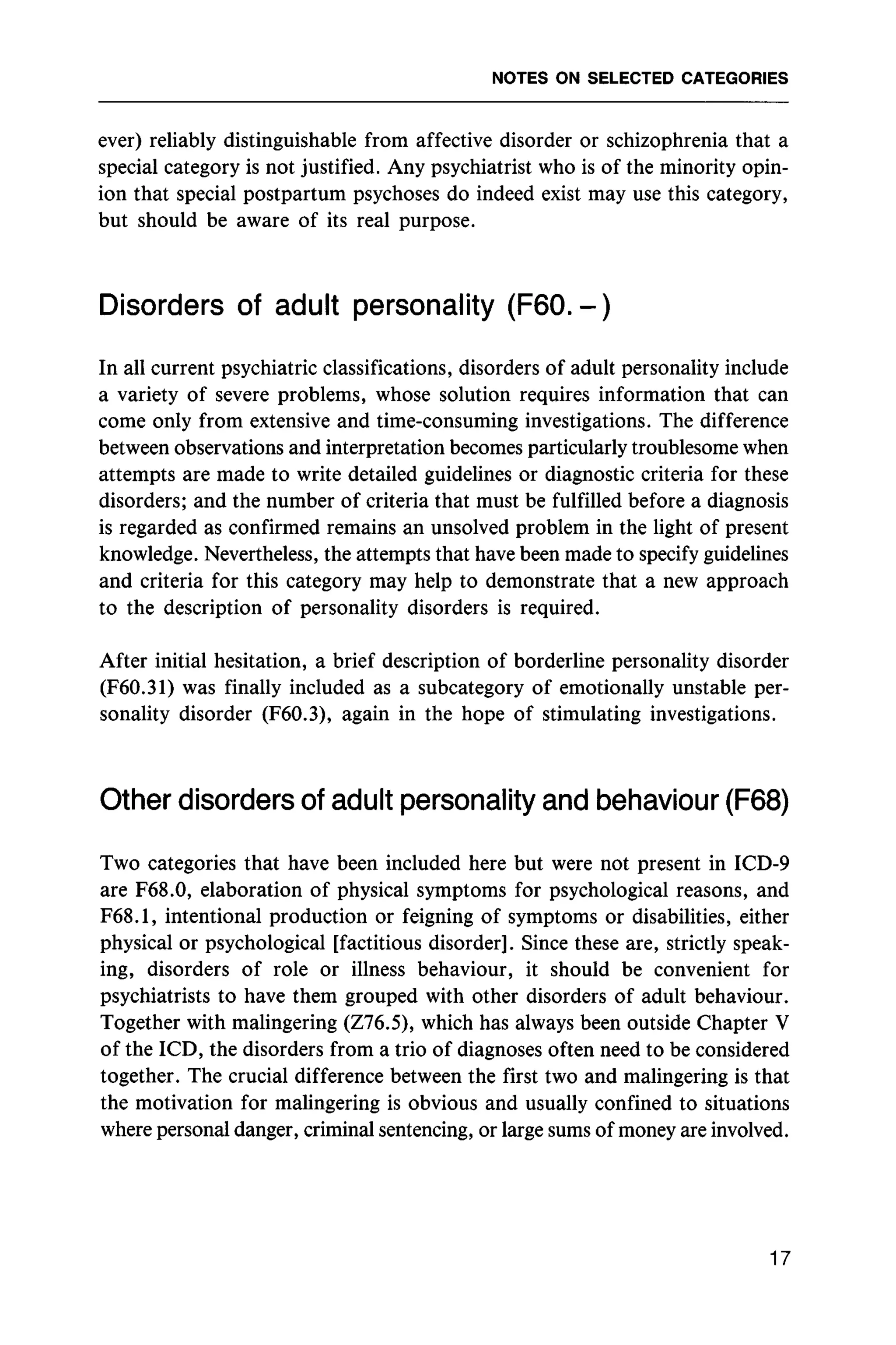 Icd 10 classification of mental and behavioural disorder | PDF