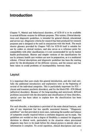 Icd 10 classification of mental and behavioural disorder | PDF