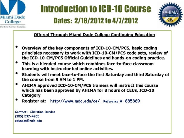 Introduction to ICD-10 Course | PPTX