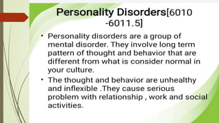 ICD 11.pptx classification of mental disorder | PPTX