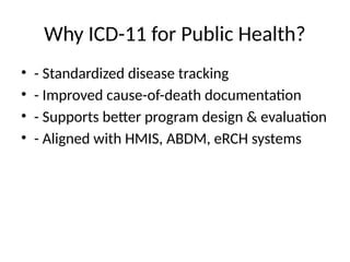 International Classification of Diseases, 11th Revision (ICD-11) | PPTX