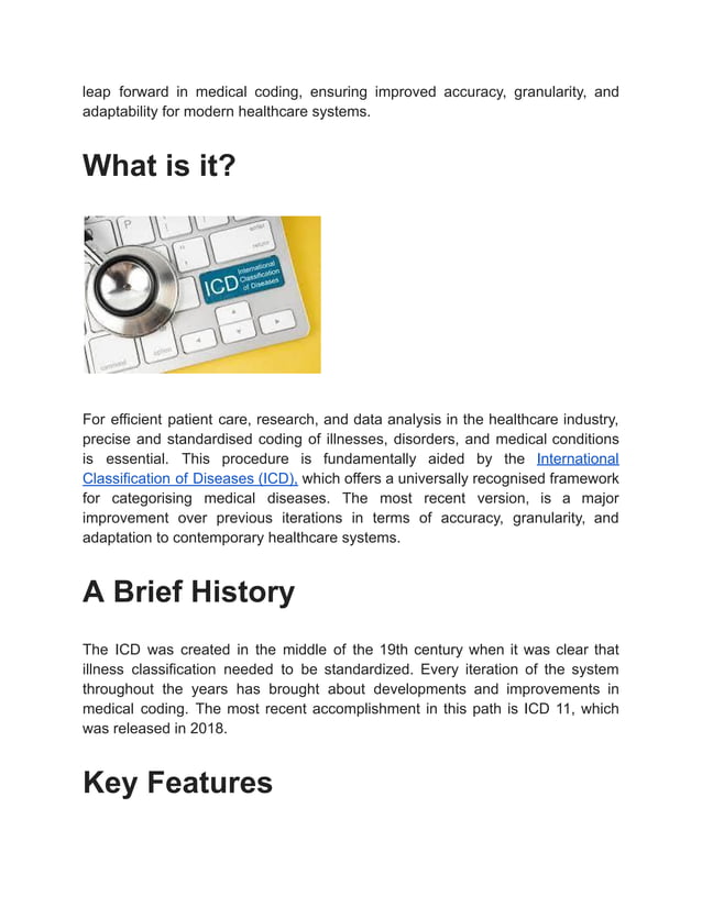 ICD 11 The Next Generation of International Classification of Diseases ...