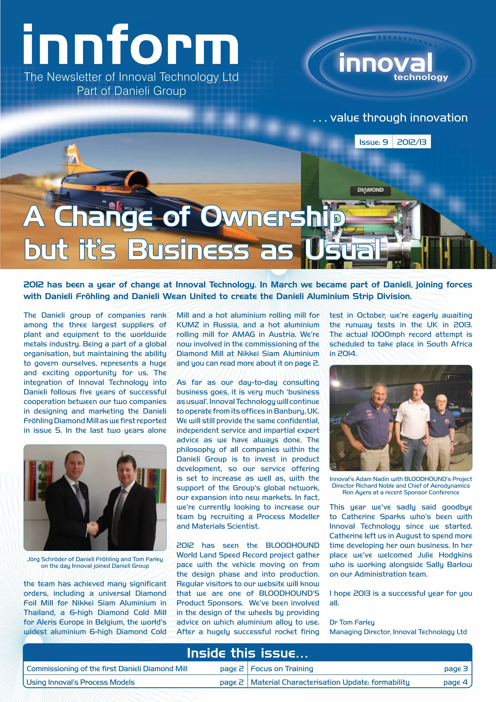 Innoval Technology newsletter 2012/2013 | PDF | Manufacturing Industry ...