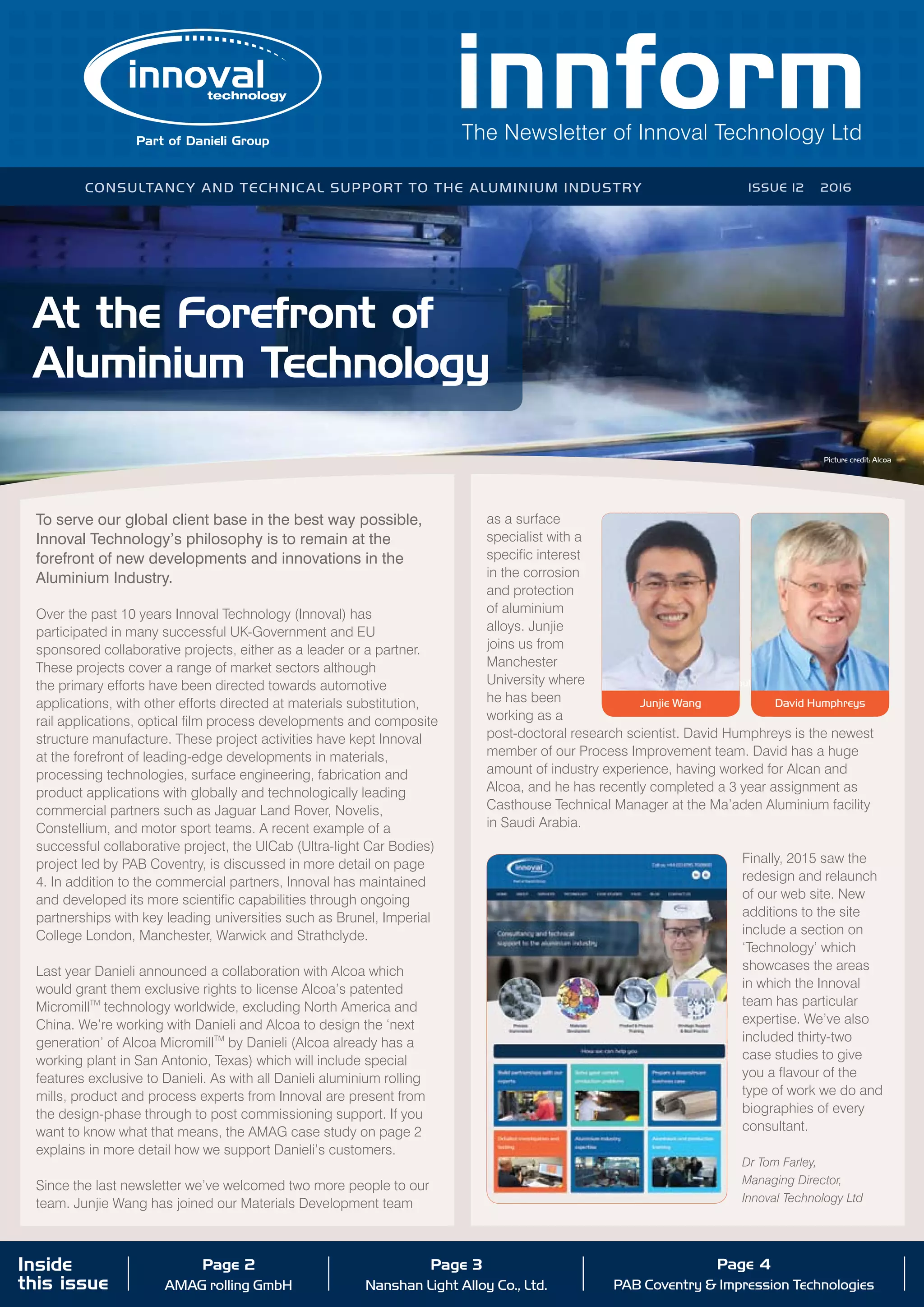 innform 2016: the newsletter of Innoval Technology | PDF | Manufacturing Industry | Industries