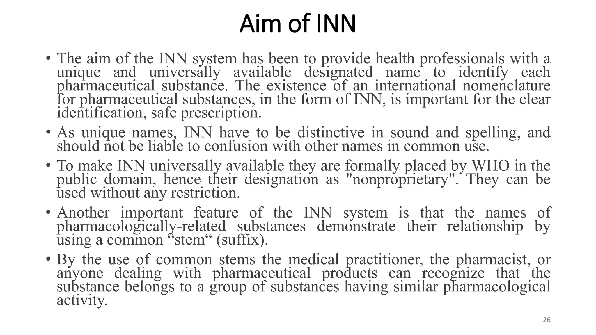 International classification of disease and International non ...