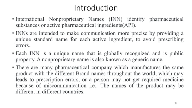 International classification of disease and International non ...