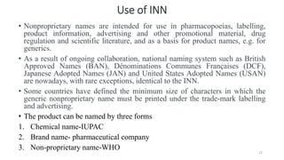 International classification of disease and International non ...