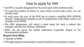International classification of disease and International non ...