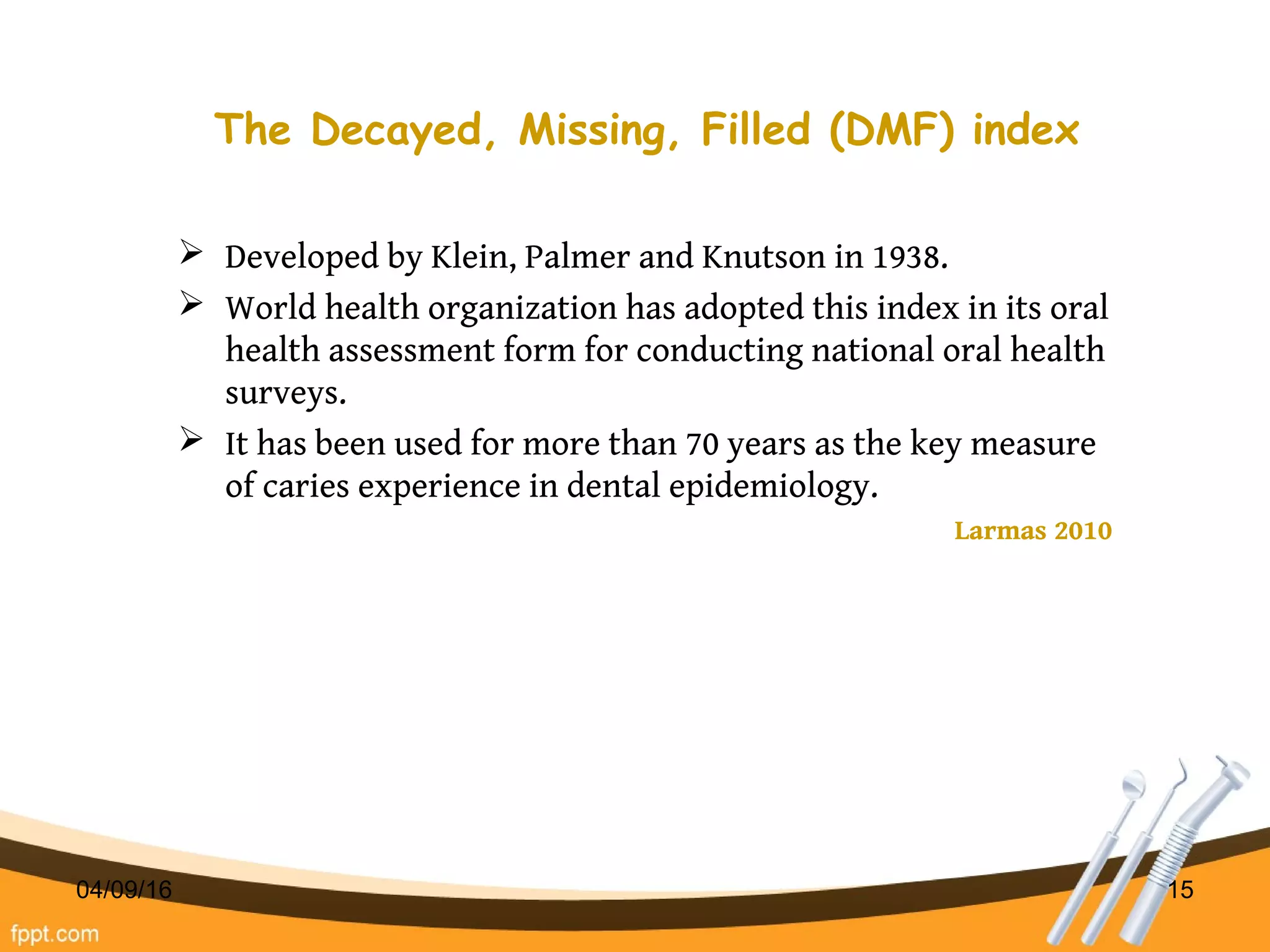 International Caries Detection and Assessment System (ICDAS) | PPT