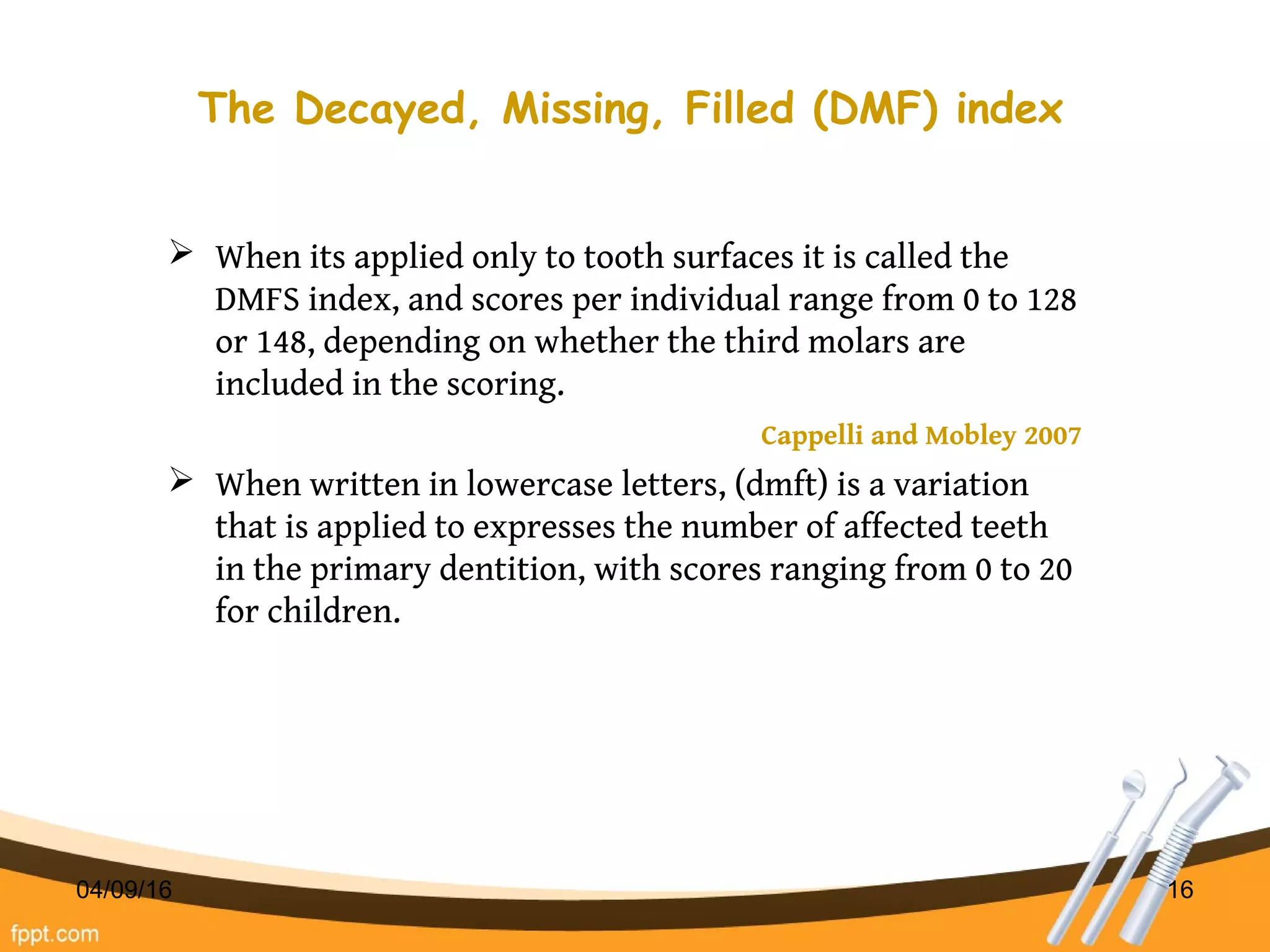 International Caries Detection and Assessment System (ICDAS) | PPT
