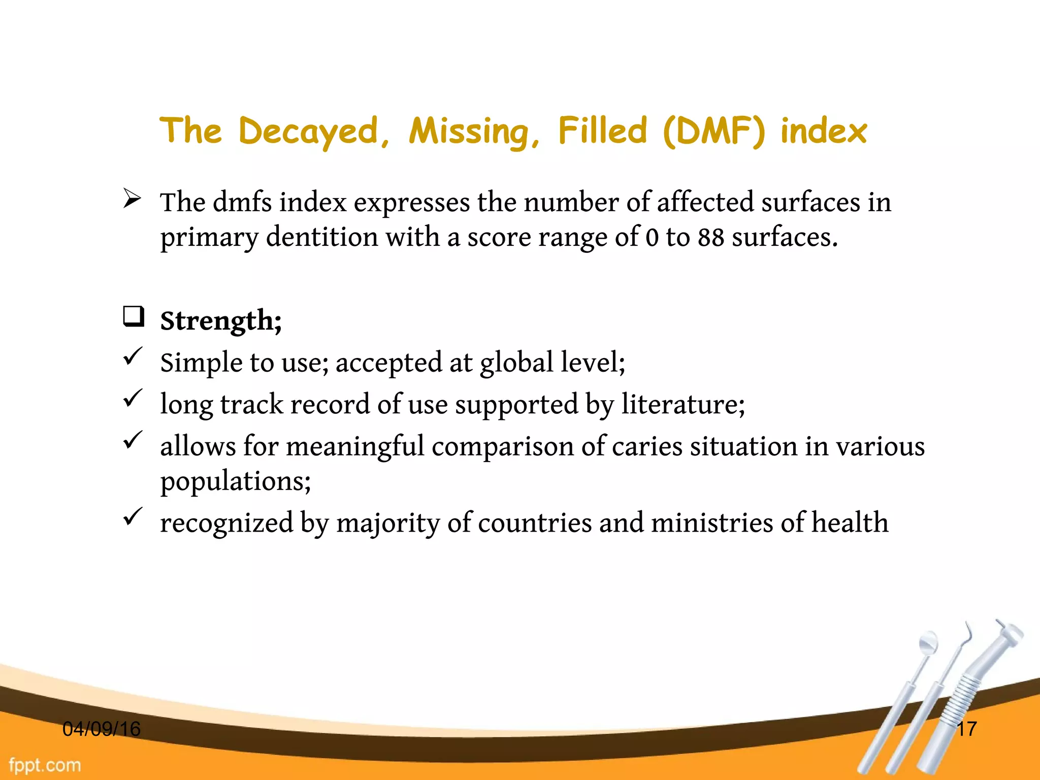 International Caries Detection and Assessment System (ICDAS) | PPT
