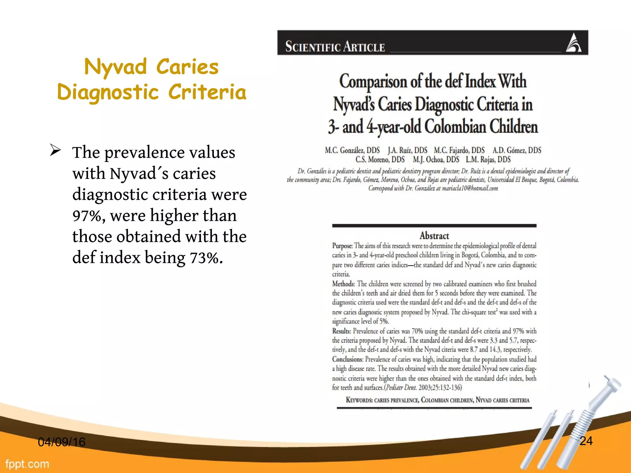International Caries Detection And Assessment System Icdas Ppt
